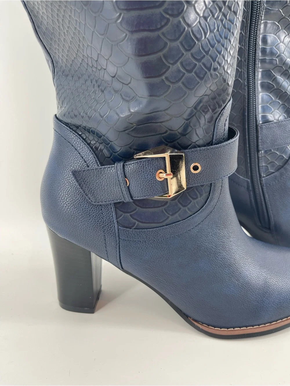 Ann Creek | Shoes | New Ann Creek Navy Blue Kneehigh Block Heeled 9m ...